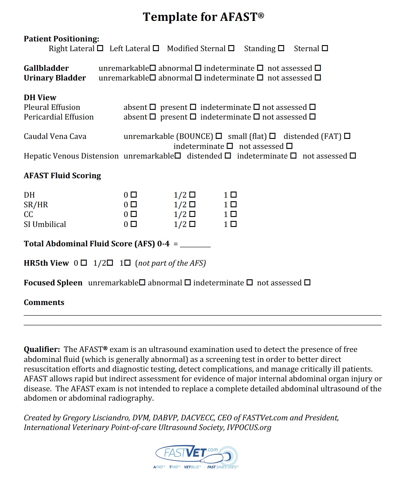 FASTVet Free Resource: Most Updated Global FAST® Goal-directed ...